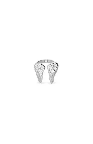 UNODE50 Sterling Plated Wing Ring - Silver
