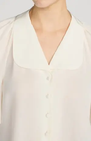 FRAME Gala Silk Short Sleeve Shirt