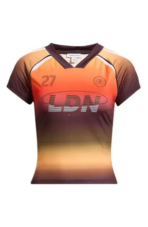 JADED LONDON Ombré Football Graphic Baby Tee - Multi