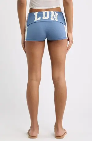 JADED LONDON Foldover Stretch Cotton Mini Shorts