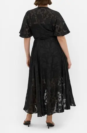 City Chic Maxi Love Burnout Wrap Dress