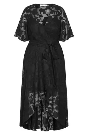 City Chic Maxi Love Burnout Wrap Dress