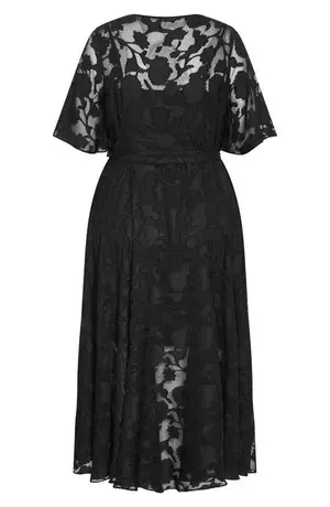 City Chic Maxi Love Burnout Wrap Dress