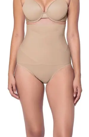 Miraclesuit Flex Ability High Waist Mid Thigh Shorts - Warm Beige