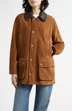 NILI LOTAN Kedem Suede Leather Parka