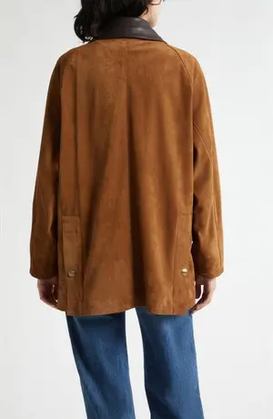 NILI LOTAN Kedem Suede Leather Parka