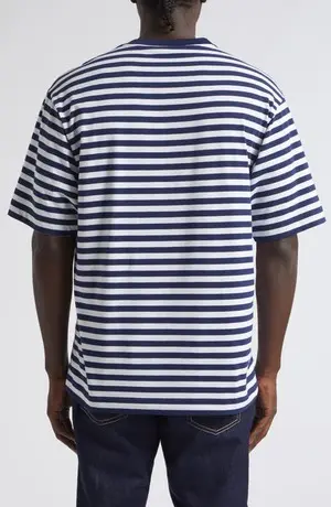 Dolce & Gabbana Embroidered Logo Stripe Stretch Cotton T-shirt