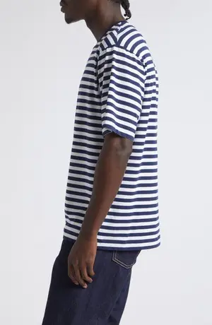 Dolce & Gabbana Embroidered Logo Stripe Stretch Cotton T-shirt