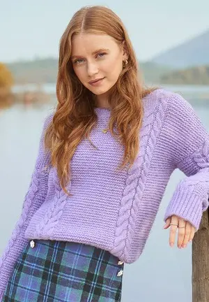 JOE BROWNS Chunky Cable Knit Pullover - Lilac