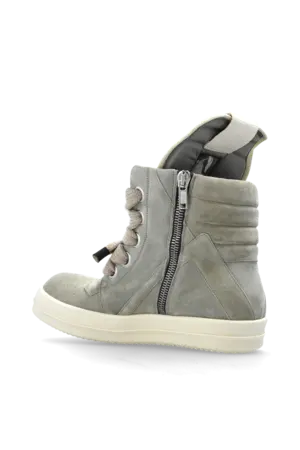Rick Owens High-top 'jumbolace Geobasket' Sneakers In Suede