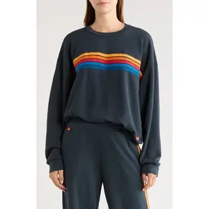 Aviator Nation Striped Sweatshirts Hoodies For Women