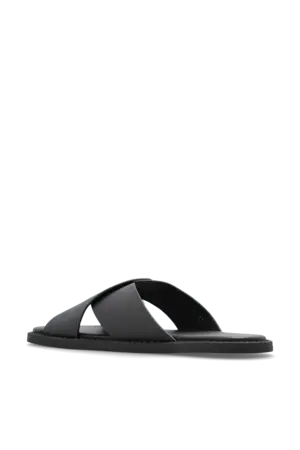 Fendi Leather Slides With Logo