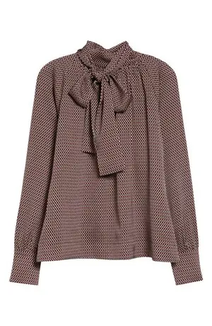 REISS Eden Microcheck Top - Red