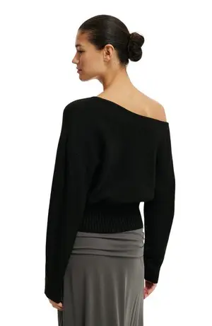 COTTON ON Luxe Knit Sweater - Black