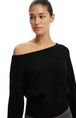 COTTON ON Luxe Knit Sweater - Black