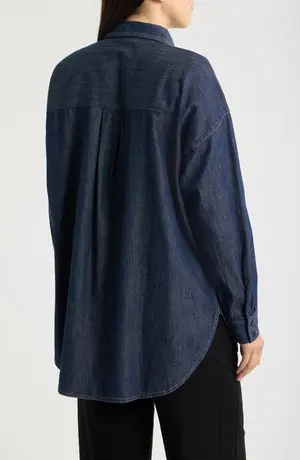 Eileen Fisher Organic Cotton Chambray Button-up Shirt