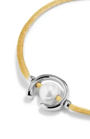 UNODE50 Camel Silk Effect Bracelet With Pearl Shell