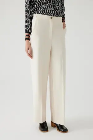 EXQUISE High-waist Wide-leg Trousers