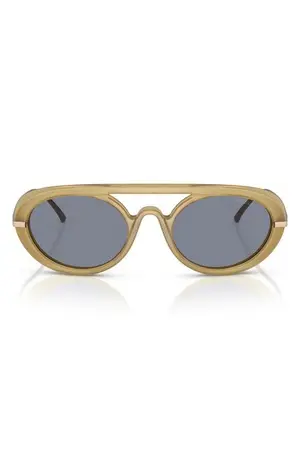 ARMANI Oval Sunglasses - Transparent Sand/blue