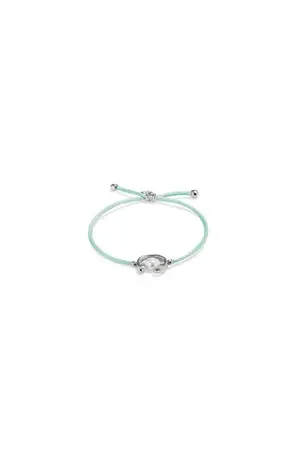 UNODE50 Silk-style Thread Bracelet With Pearl Shell Detail - Silver