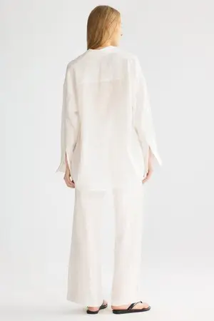OROLAY Oversized Linen Shirt - White