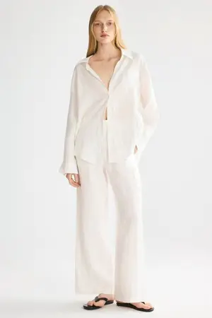 OROLAY Oversized Linen Shirt - White