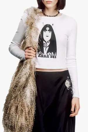 Anna Sui Graphic Long Sleeve T-shirt
