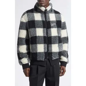 Givenchy Buffalo Check Fleece Zip Jacket - Black/white