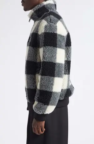 Givenchy Buffalo Check Fleece Zip Jacket - Black/white