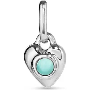 UNODE50 Sterling Plated Heart Charm With Murano Glass - Silver