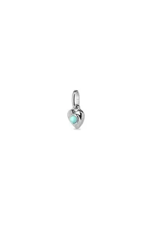 UNODE50 Sterling Plated Heart Charm With Murano Glass