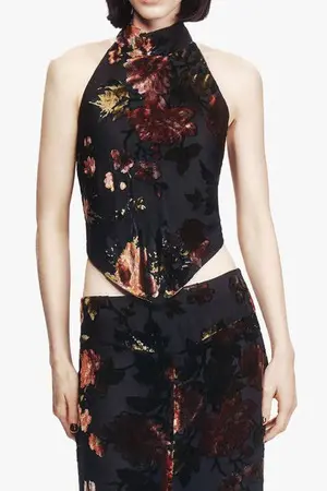 Anna Sui Folia Devore Halter Top