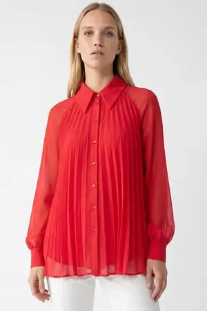 EXQUISE Keyla Pleated Shirt