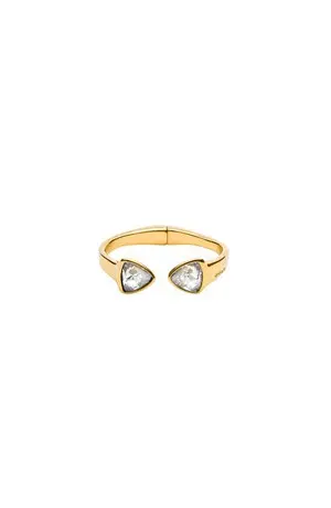 UNODE50 Plated Bracelet With Green Faceted Crystals - Gold