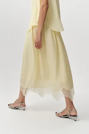 EXQUISE Alix Lace Hem Midi Dress