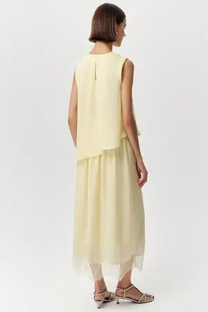 EXQUISE Alix Lace Hem Midi Dress