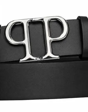 Philipp Plein Symmetrical Logo Leather Belt