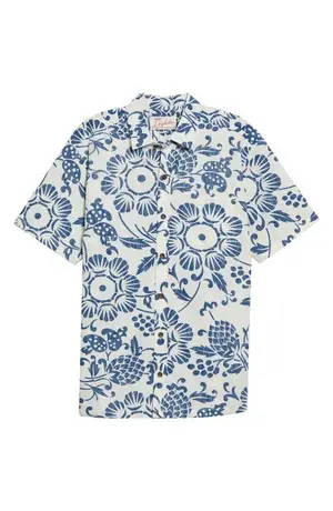 KAHALA Duke's Pareo Trim Fit Sport Shirt - Ivory