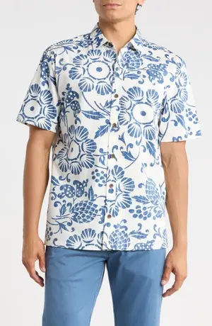KAHALA Duke's Pareo Trim Fit Sport Shirt - Ivory