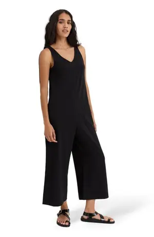 PACT Luxe Essential Organic Cotton Cropped Jumpsuit