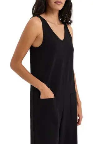 PACT Luxe Essential Organic Cotton Cropped Jumpsuit