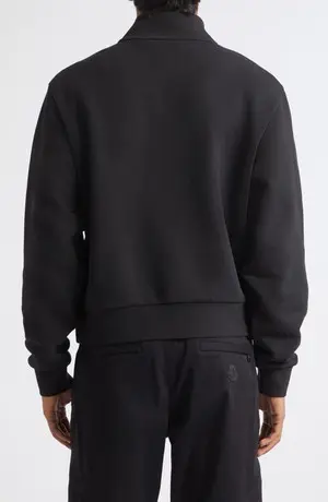 Moncler Quarter Zip Cotton Pullover - Black
