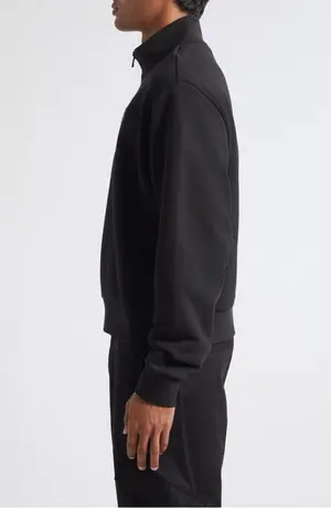 Moncler Quarter Zip Cotton Pullover - Black