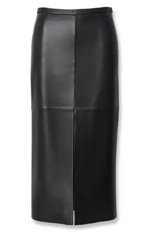 Rag & Bone Bessie Leather Midi Skirt