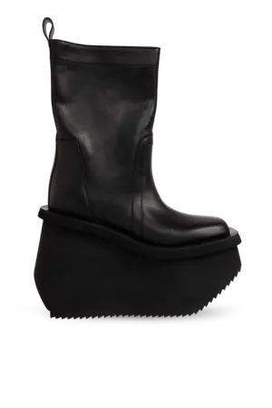 Rick Owens Platform Ankle Boots ‘factory Boots - Black