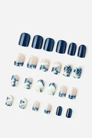 NEVER HAVE I EVER Katsushika Hokusai Great Wave Off Kanagawa Press On Nails