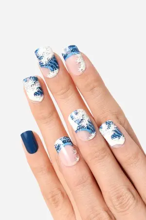 NEVER HAVE I EVER Katsushika Hokusai Great Wave Off Kanagawa Press On Nails