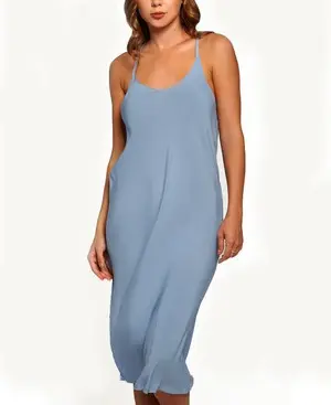 ICOLLECTION Soft Rayon Crisscross Back Chemise