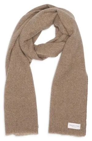 Johnstons Of Elgin Mountain Cashmere Twill Scarf - Sand Ru7802