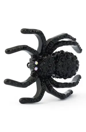 Betsey Johnson Spider Brooch With Crystal Embellishments